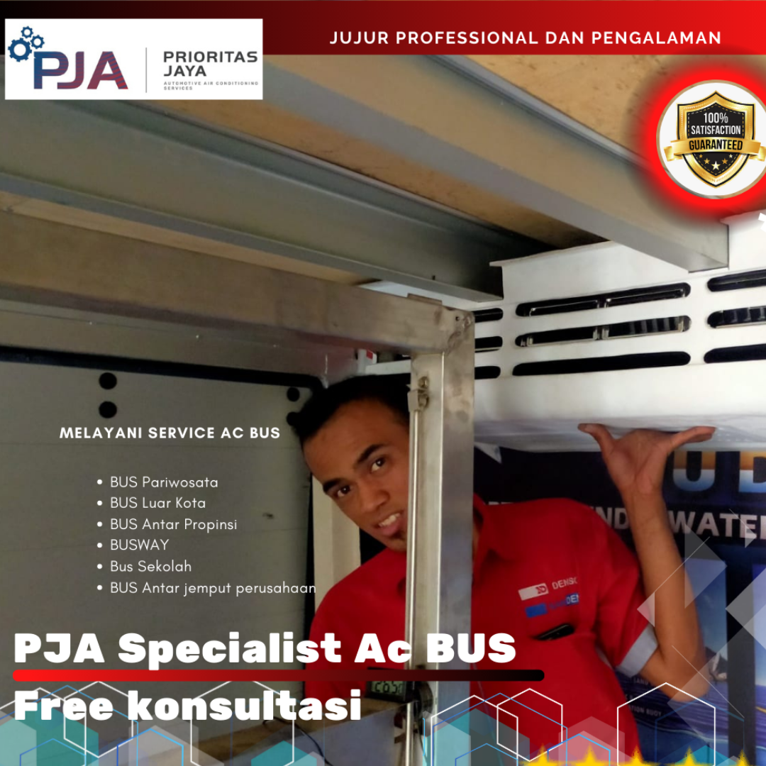 Service AC Bus Medium Pariwisata - PJA Servis & Bengkel AC Mobil
